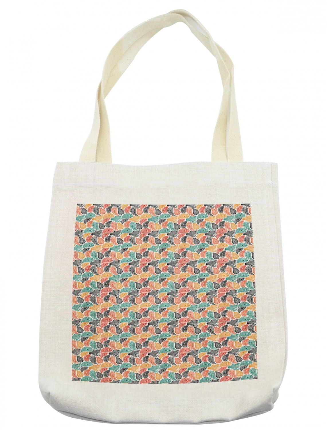 Paisley Tote Bag, Repetitive Oriental Themed Pattern with Ornamental ...