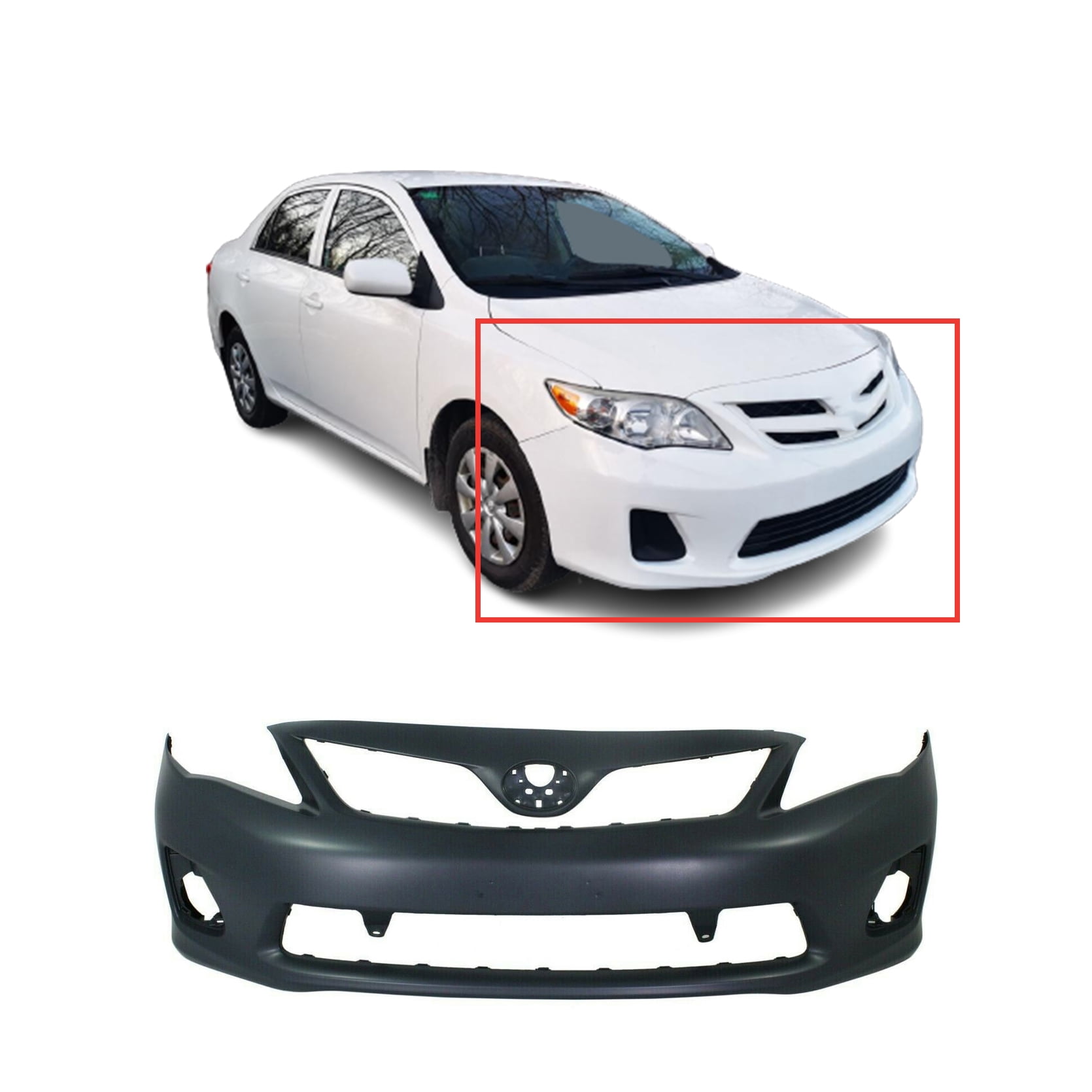 Front Bumper Cover For 2011-2013 Toyota Corolla Japan Built w Fog light ...