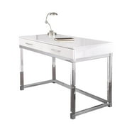 Inspired Home Alena Writing Desk 2 Drawers High Gloss Acrylic Legs ...