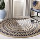 SAFAVIEH Natural Fiber Zoolander Geometric Jute Area Rug, Royal Blue ...