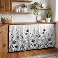Black Watercolor Floral Cabinet Curtains for Kitchen 32"W x 55"L ...