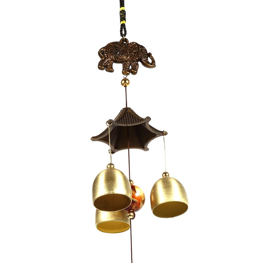 Domqga Window Wind Chimes, Antique Metal Elephant Windchime Church ...