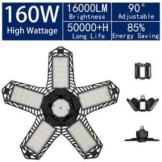 LED Garage Lights, 60W Deformable LED Ceiling Lights 5400 Lumens Shop ...