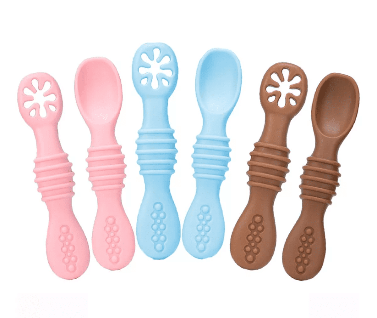 Juego De Cucharas Para Bebé. 6pack Multicolor, Etapas 1 Y 2 rosa cage y ...