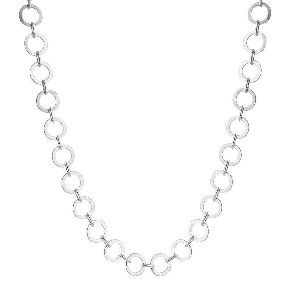 Flat Circle Link Chain - 925 Sterling Silver for Necklace or Pendant ...