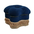 Ellen Hand-Tufted Clover Ottoman Navy Blue - Walmart.com