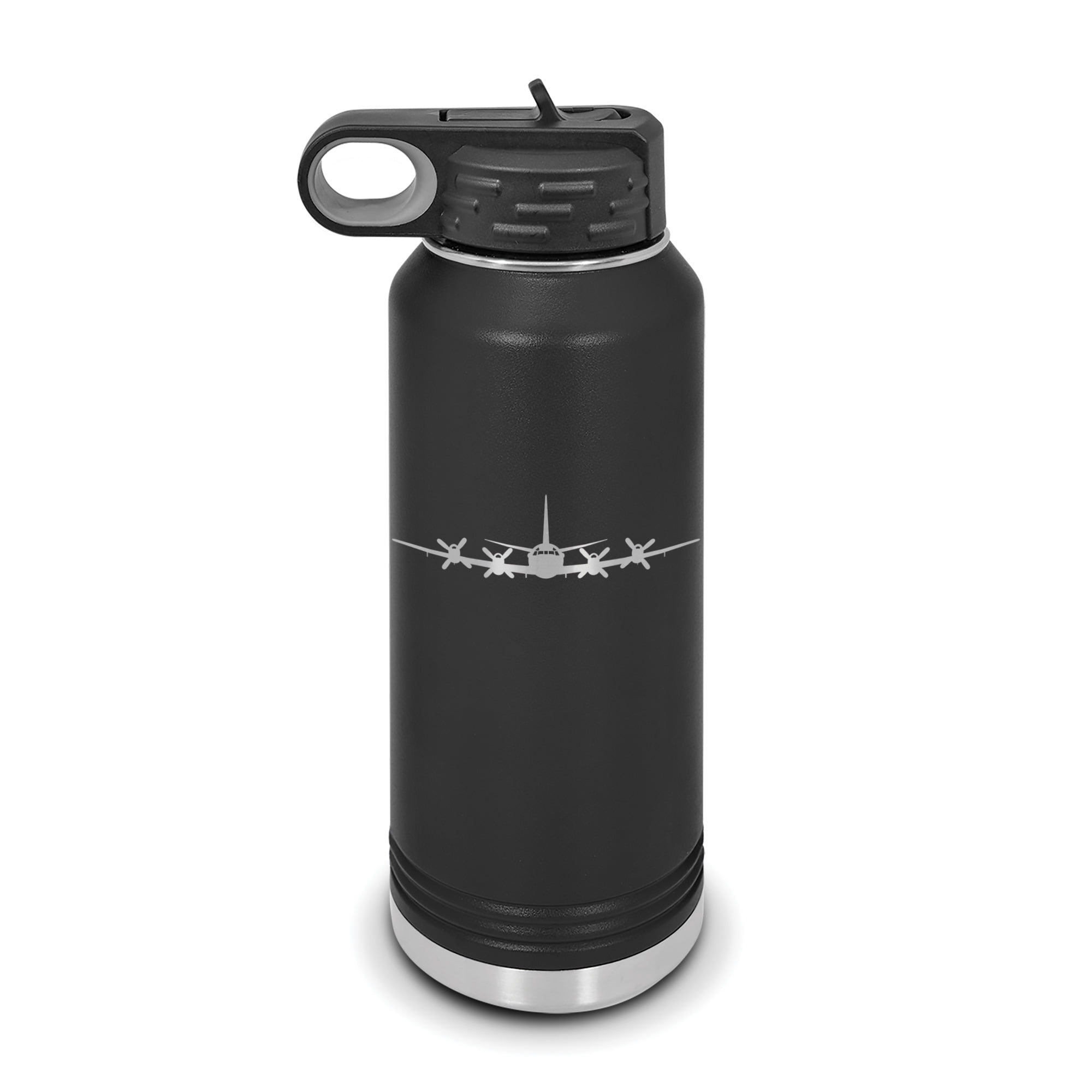 P-3 Orion Water Bottle 32 oz - Laser Engraved w/ Flip Top Removable ...
