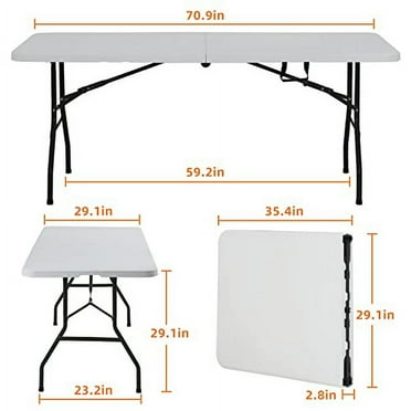 Magshion 5.5Ft Folding Plastic Table 5 Pack, Heavy Duty Banquet Even ...
