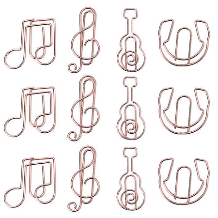 NETSENG 12pcs Paper Clips Metal Musical Notes Instrument Bookmarks ...
