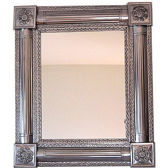 Small Silver Escudo Talavera Tile Tin Mirror - Walmart.com
