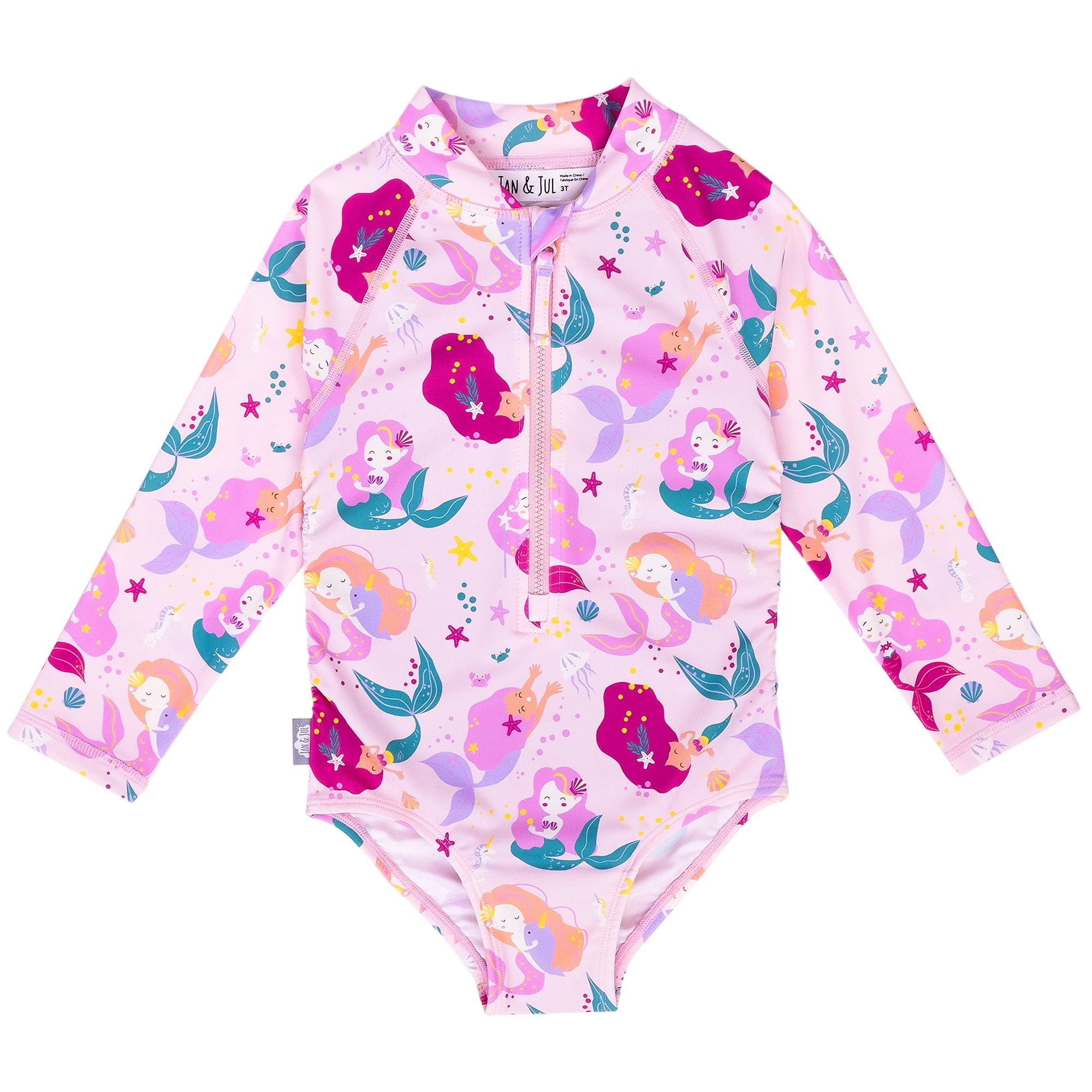 JAN & JUL Toddler Girl Swim-suit with UPF 50+ UV Protection (3T, Pink ...