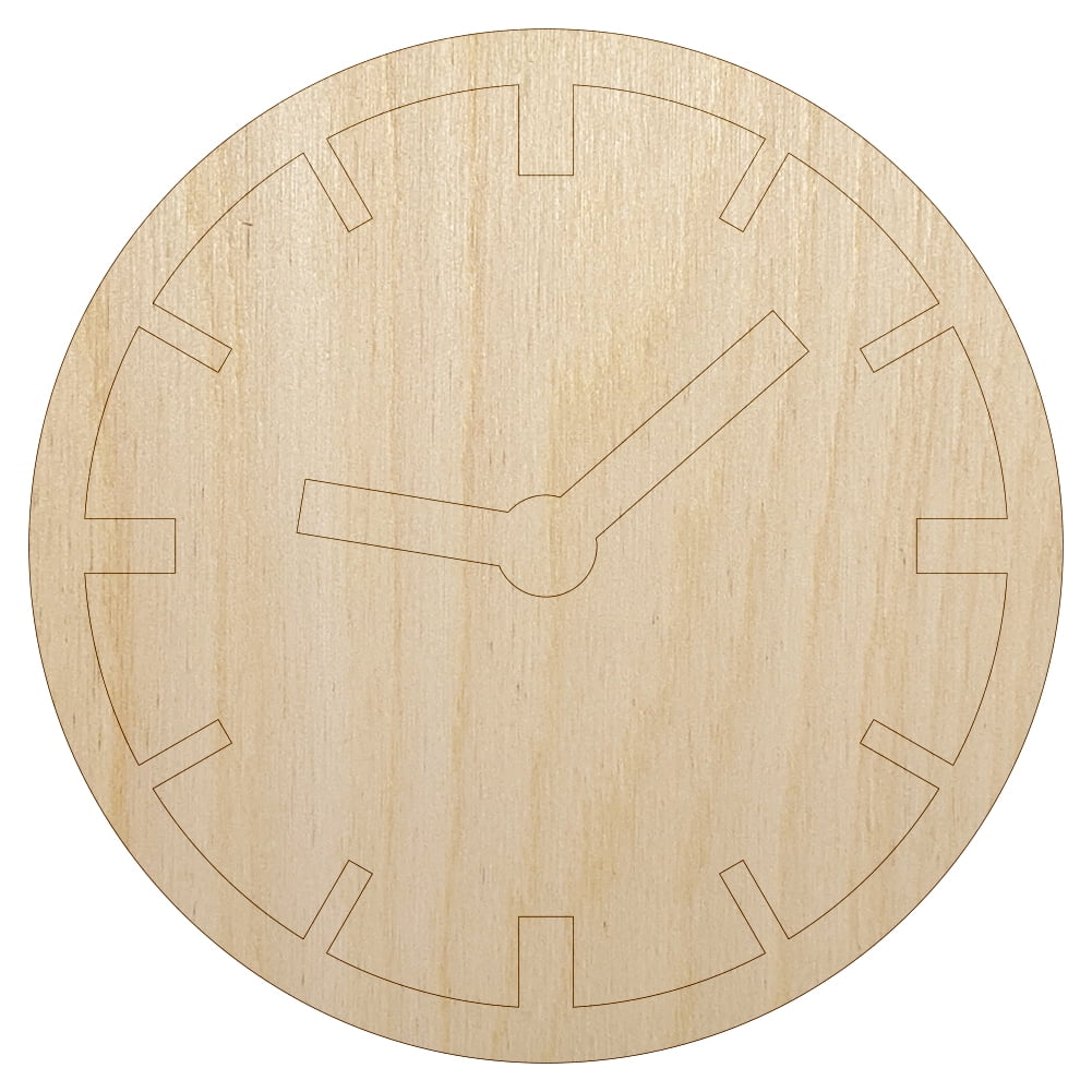 Wall Clock Time Wood Shape Unfinished Piece Cutout Craft DIY Projects ...