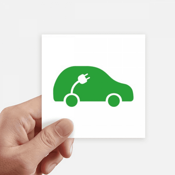 Plug Energy Vehicles Protect Environment Sticker Square Waterproof ...