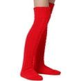 Womens Cable Knitted Thigh High Boot Socks Extra Long Winter Stockings