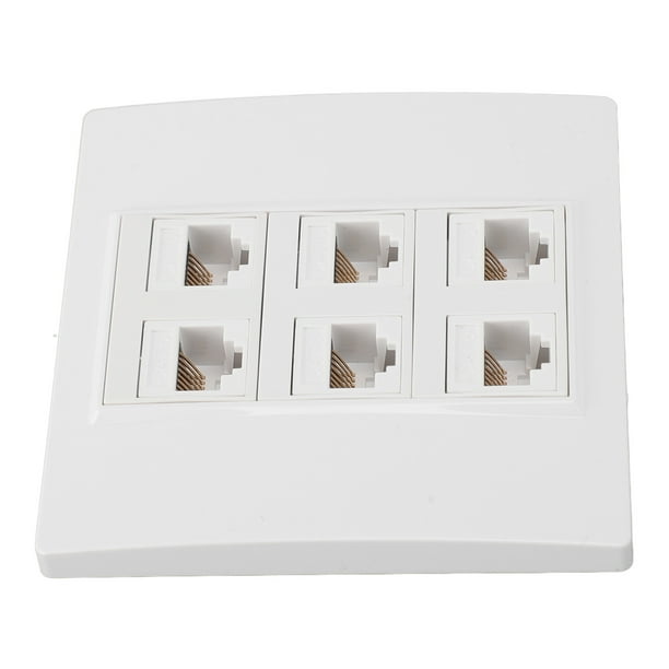 Cat 6 Wall Plate, 6 Port Cat 6 Ethernet Wall Plate Easy To Install for ...