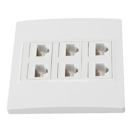 Cat 6 Wall Plate, 6 Port Cat 6 Ethernet Wall Plate Easy To Install for ...
