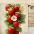 A bunch of strawberries with a white flower on toptowelSet of 4 16x24 ...