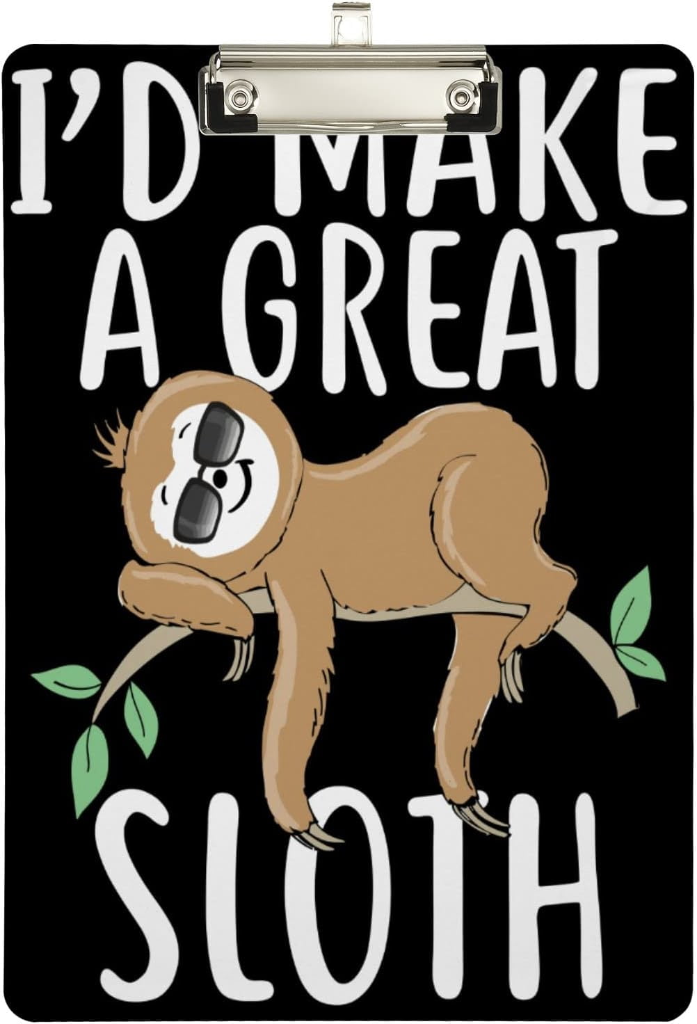 FMSHPON Cool Sloth Clipboard Hardboard Wood Nursing Clip Board and Pull ...