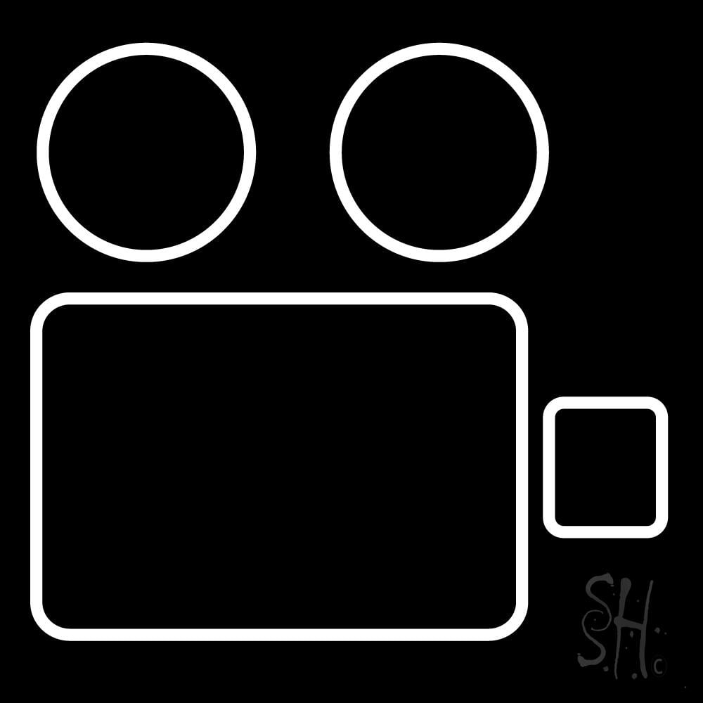 Video Camera Logo LED Neon Sign 24 x 24 - inches, Clear Edge Cut ...