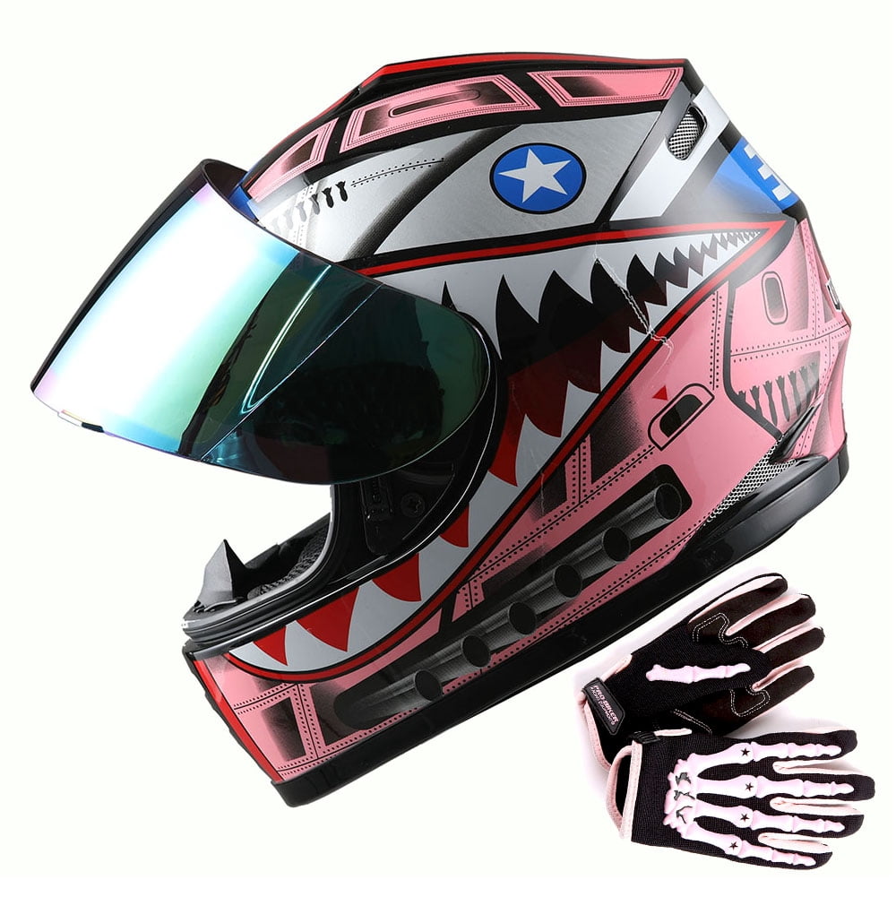 WOW Youth Motorcycle Full Face Helmet Street Bike BMX MX Kids B15 Shark ...