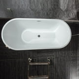 67" Acrylic Freestanding Bathtub, Contemporary Stand Alone Soaking Tub ...