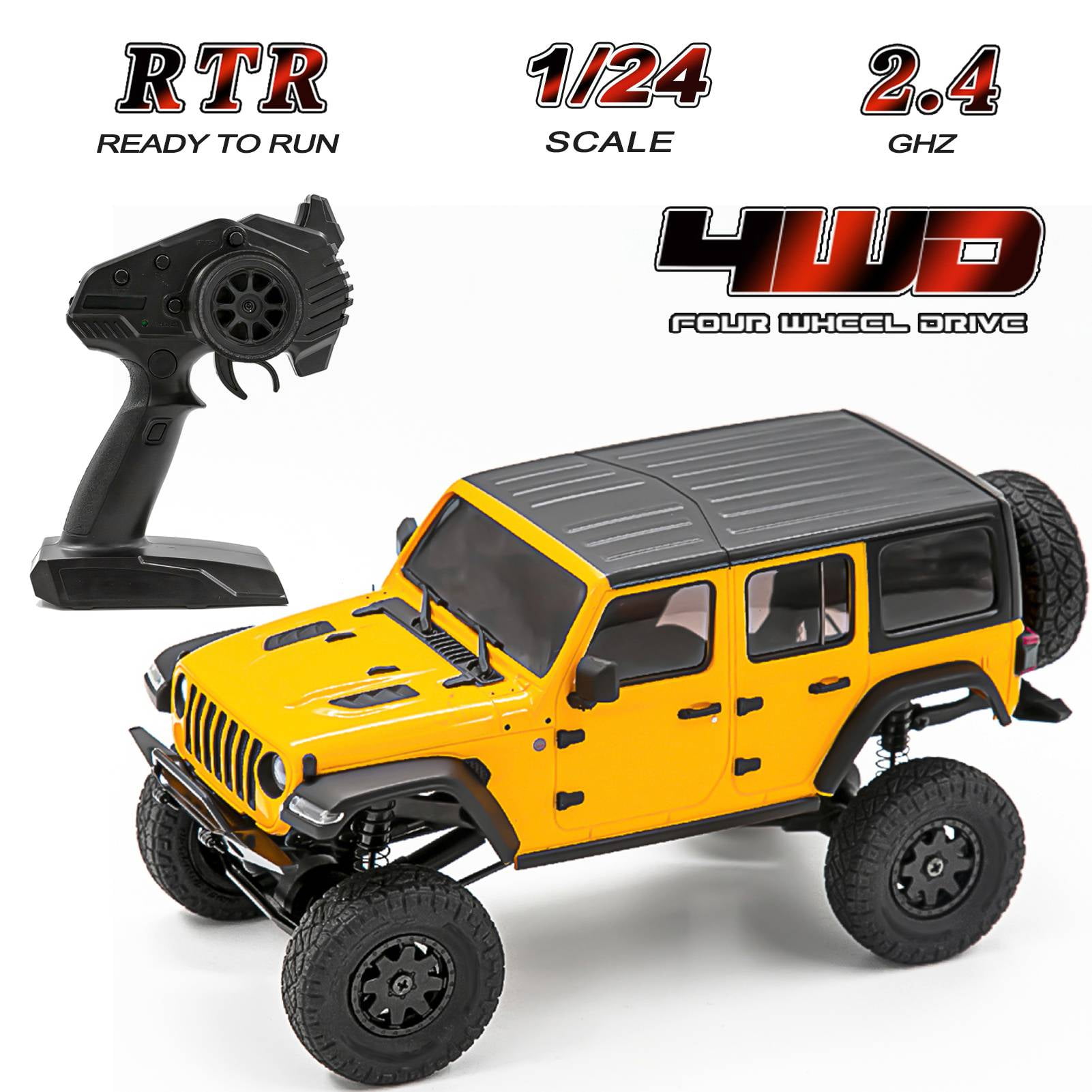 Dcenta RC Off-Road Truck RC Car Remote Control Car 1/24 2.4GHz 4WD ...