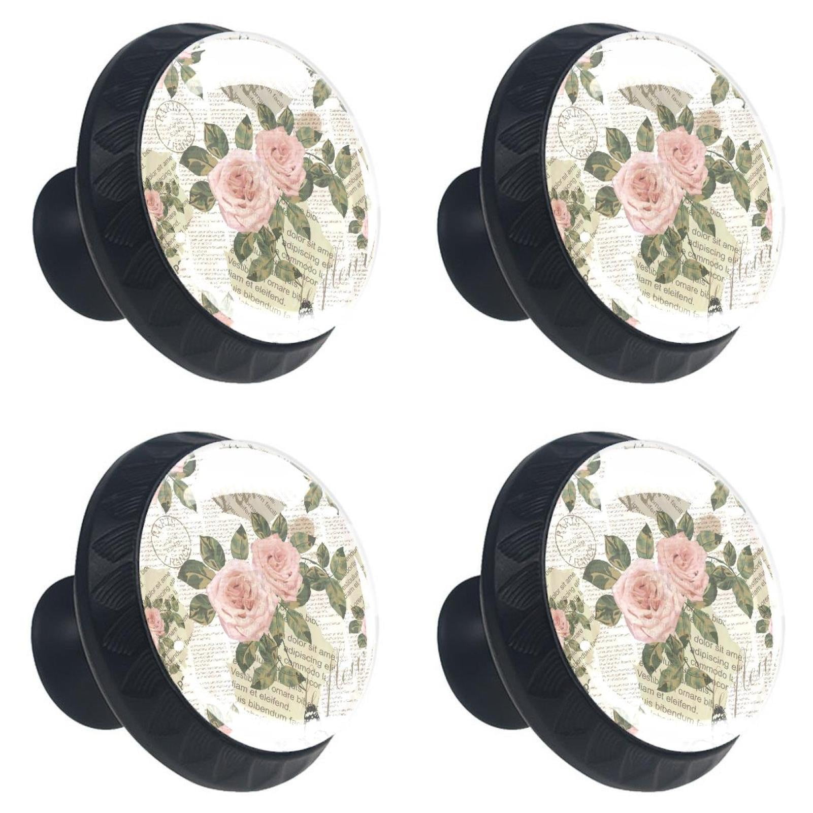 4 Pcs Paris Newspaper Knobs for Kitchen Cabinet Cupboard Dresser ...