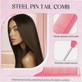 Pink Hair Styling 3-Piece Brush Set with Slick Back, Edge Control & Rat ...