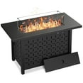 Walsunny 43 inch Gas Fire Pit Table 50,000 BTU Outdoor Rectangular ...