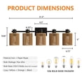 5-Light Farmhouse Dimmable Vanity Light, Handwoven Rattan Shades, Matte ...