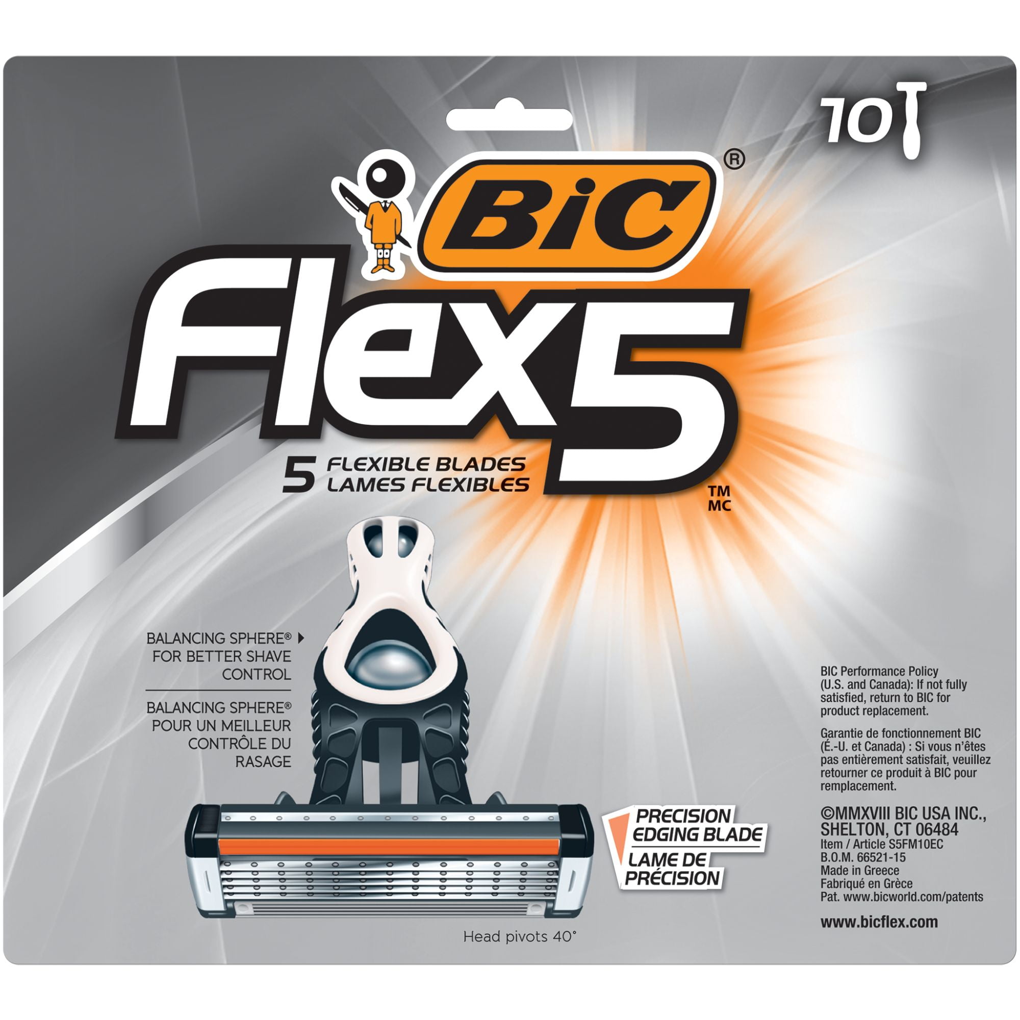 BIC Flex 5 Men’s 5-Blade Disposable Razor, 10 Count - Walmart.com ...