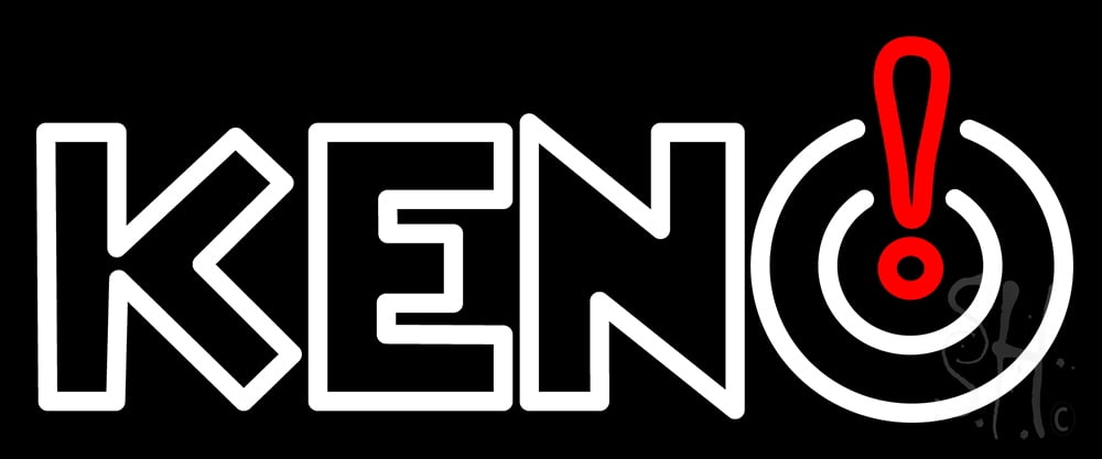 Keno 2 LED Neon Sign 10 x 24 - inches, Black Square Cut Acrylic Backing ...