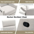 Modern Linen Upholstered Rocking Chair, 360° Swivel Glider Recliner ...