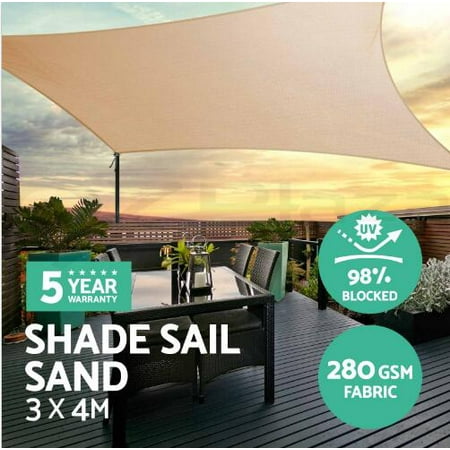 280gsm HDPE Sun Shade Sail Cloth Canopy Awning Shelter Outdoor Square ...