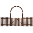 Ktaxon 85.2" Wooden Garden Arch Arched Top with Door Picket Fence ...