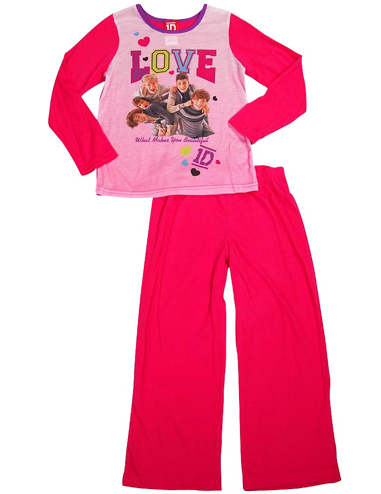 One Direction Girls Long Sleeve Long Leg Pant 2 Piece Novelty Pajama ...