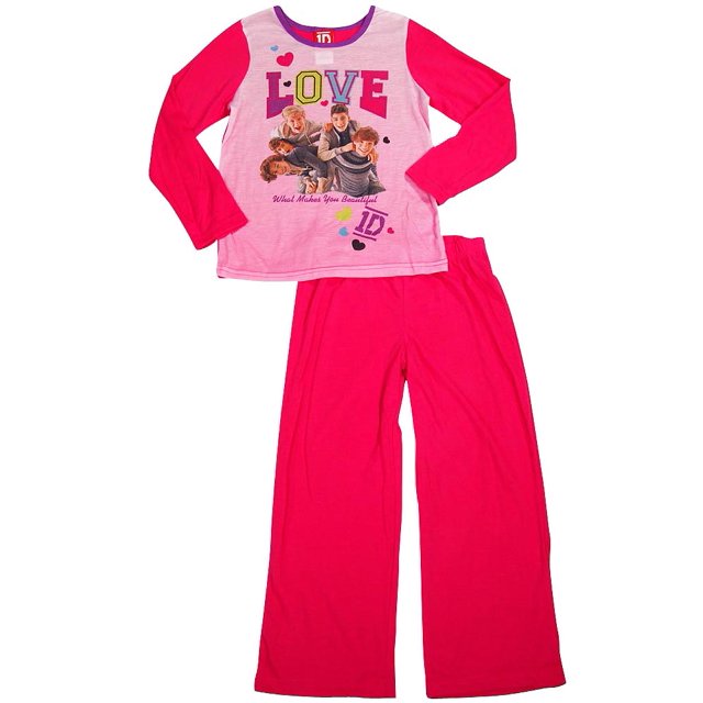 One Direction Girls Long Sleeve Long Leg Pant 2 Piece Novelty Pajama ...