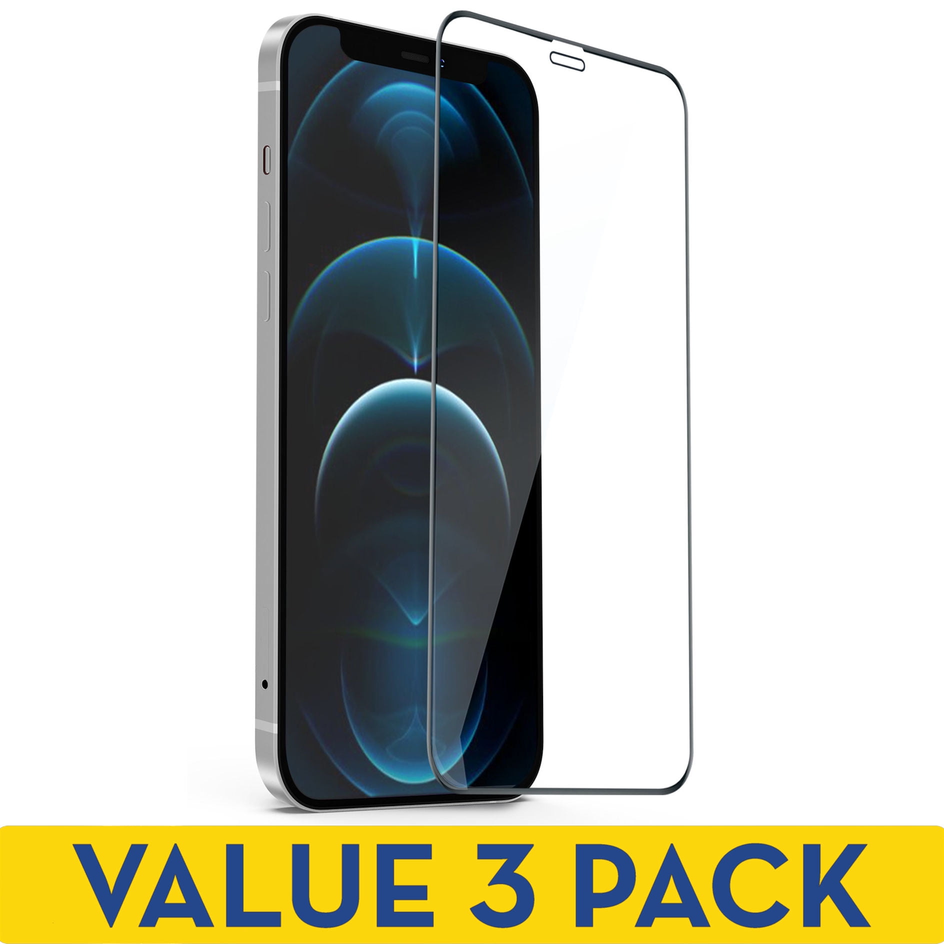 3-Pack Full Coverage Premium 2.5D Round Edge HD Tempered Glass Screen ...
