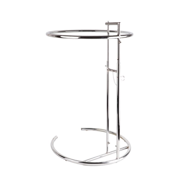 Lifting Coffee Table Retro Style Transparent Round Shape Compact Metal ...