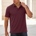 Loyisod Men's Polo Shirts Short Sleeve 3 Buttons Casual Polo Waffle ...