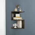 Corner Shelf Wall Mount, Floating Corner Shelf Storage Organizer Modern ...