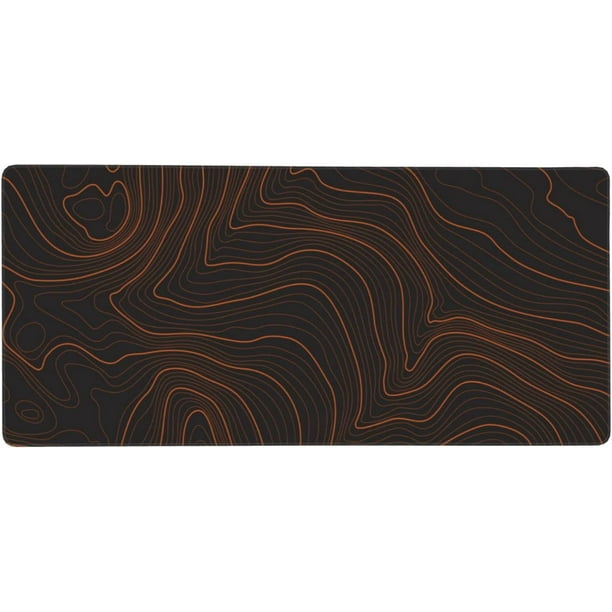 Large Gaming Mouse Pad Orange Topographic Map Lines Contour Geographic ...