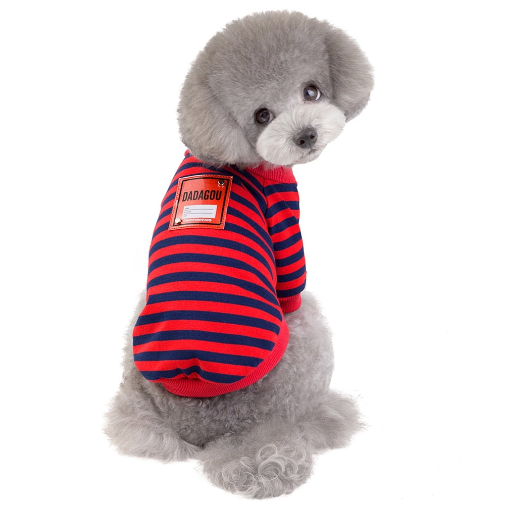 Pet clothes Dog stripe T-shirt Pet bipod clothes Pet spring summerrrr ...