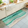 Area Rugs 2x6,Abstract Green Grey Rustic Coastal Wave Non Slip Washable ...