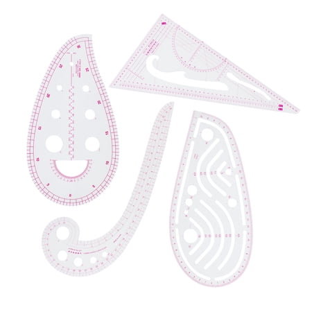 SICED Sewing Ruler 4 Pieces Clothing Ruler Metric Ruler Curve Ruler for ...