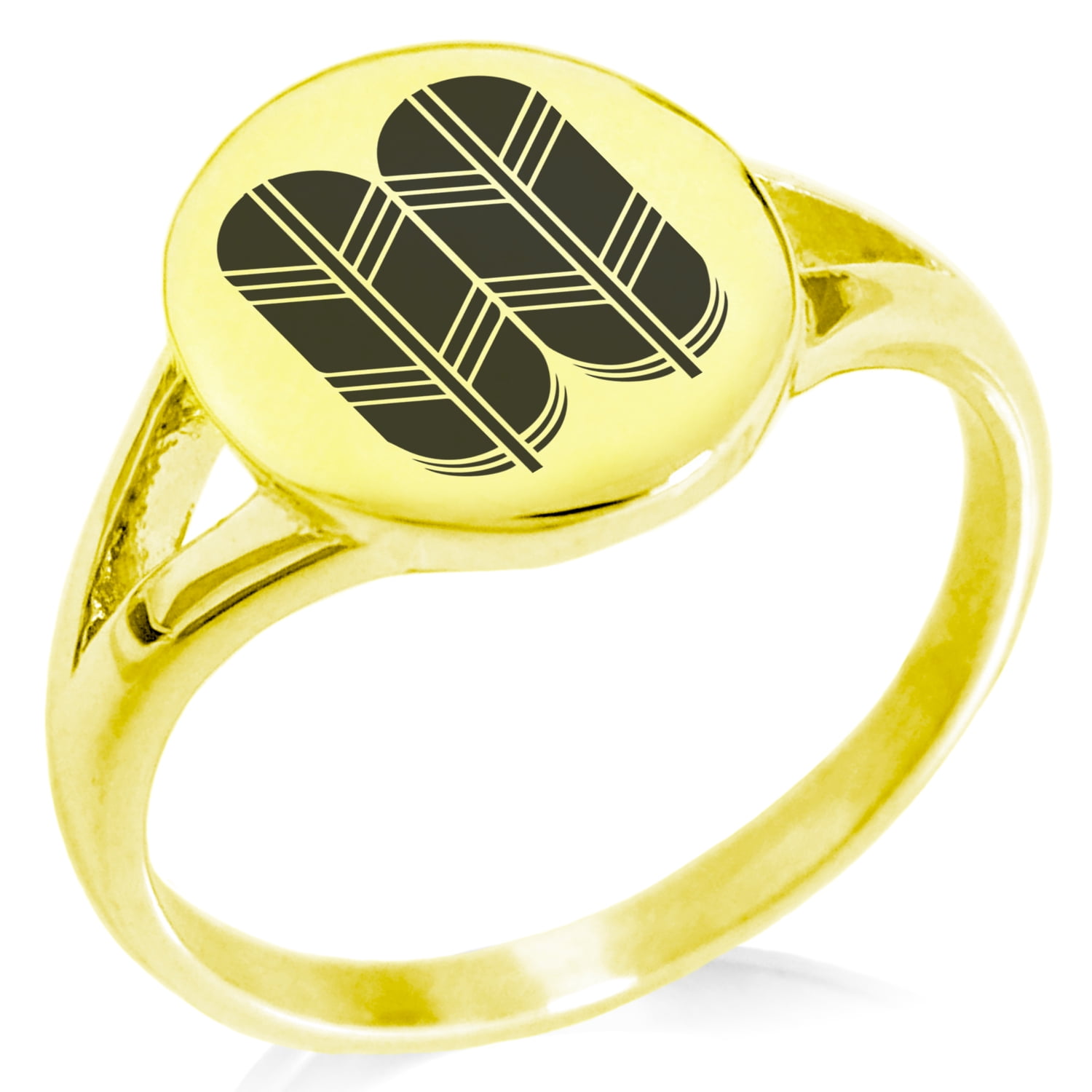 Stainless Steel Kikuchi Samurai Crest Minimalist Oval Top Polished ...