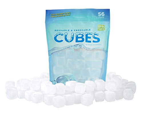 Urban Essentials Reusable Ice Cubes - Quick Freeze Clear Plastic Square ...