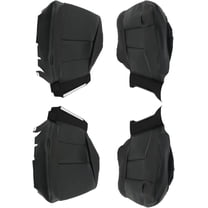 SEBLAFF 4 Pieces Front Driver Passenger Perforated Leather Black Seat ...