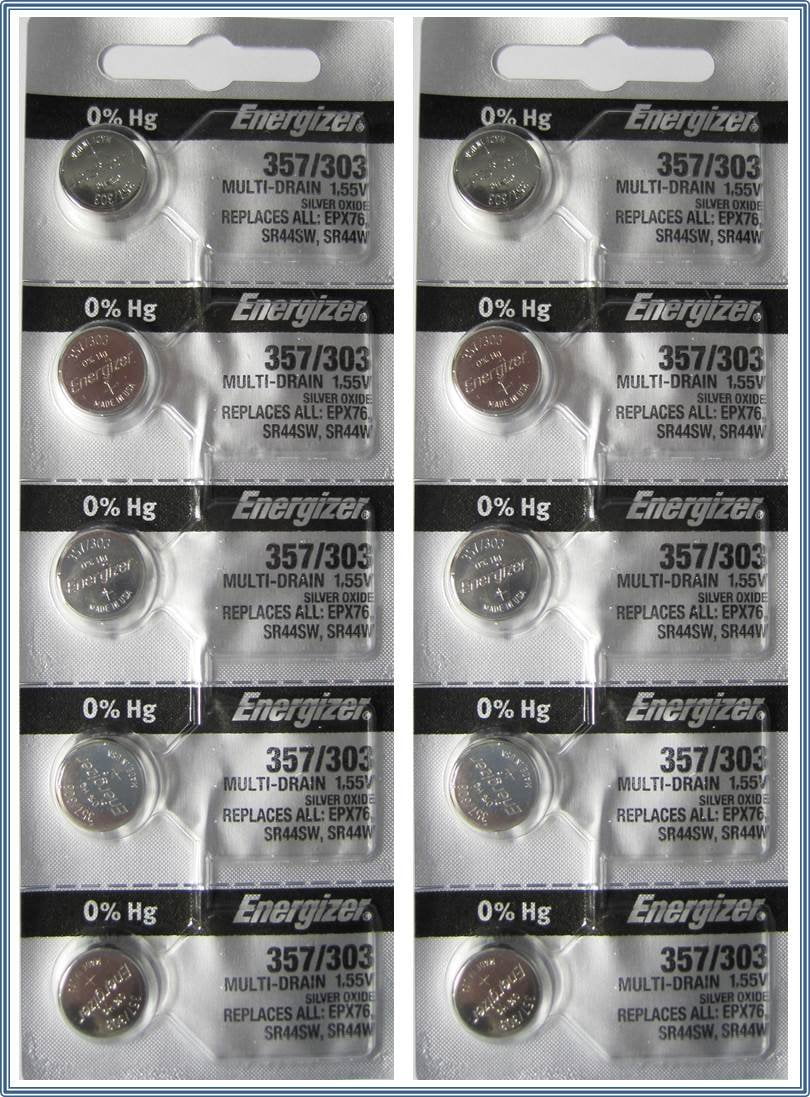 10 Energizer 357/303 Multi-Drain Zero Mercury Batteries - Walmart.com