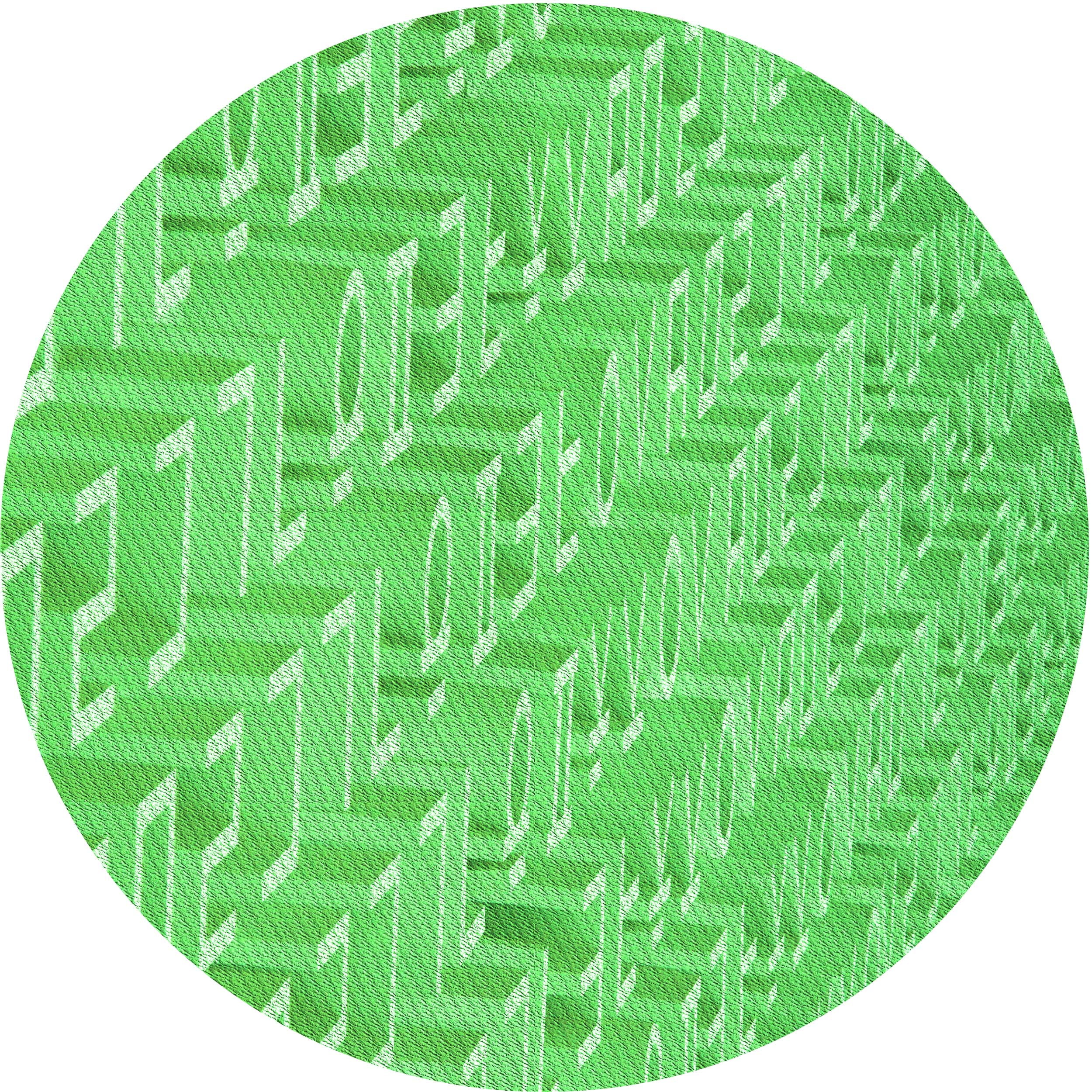Ahgly Company Indoor Round Patterned Neon Green Area Rugs, 5' Round ...